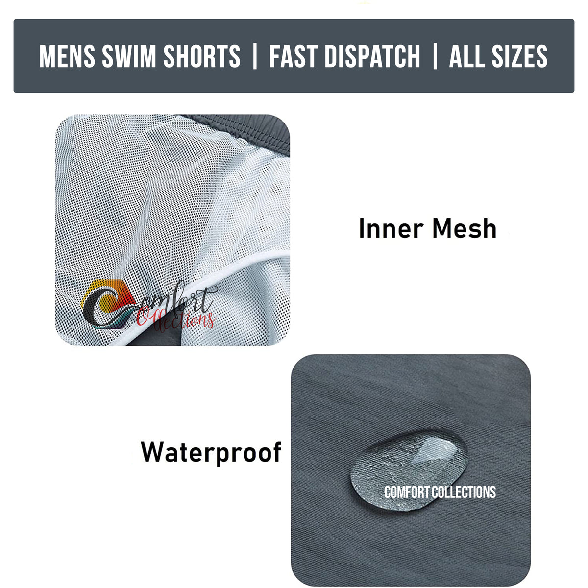 Mens Shorts Breathable Mesh Lining Swimming Beach Holiday Trunks Short ...