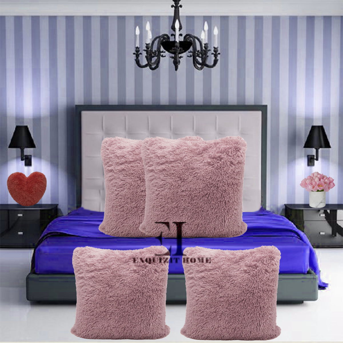 Teddy Hug and Snug Cushion Cover Soft & Cosy Fluffy Faux Fur 43 x 43 P ...